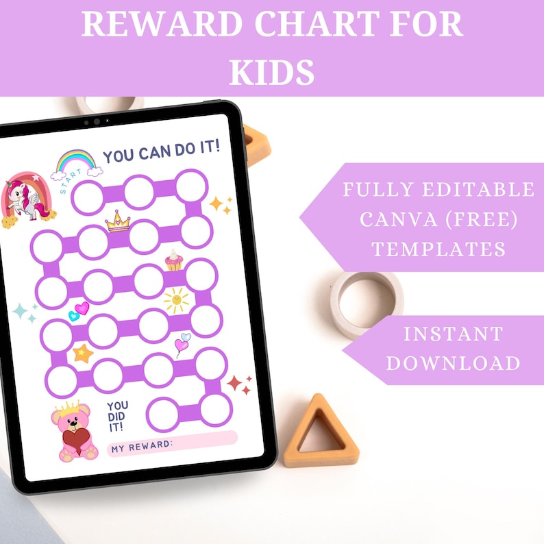 Editable Reward Chart for Kids Printable Toddler Behavior Tracker Chore ...