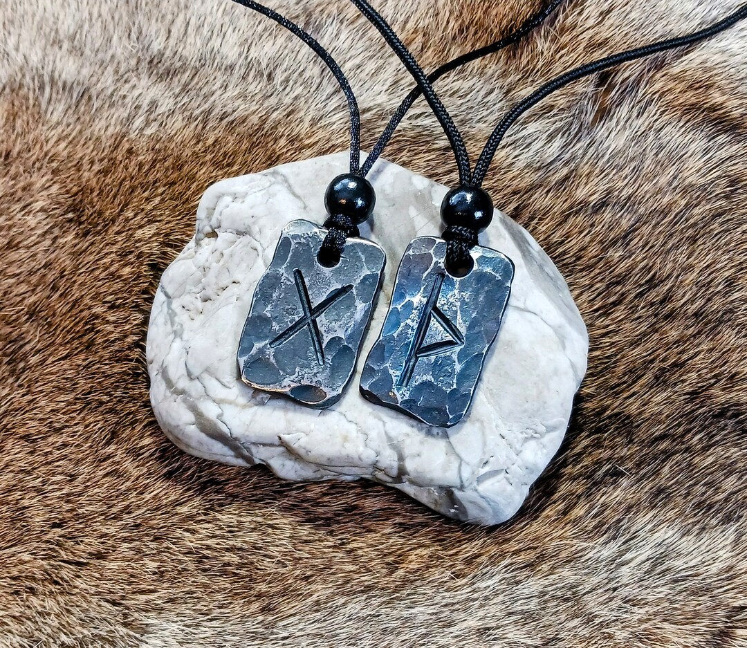 Custom Choice - Primitive Hand Forged Elder Futhark Rune Pendant - Etsy