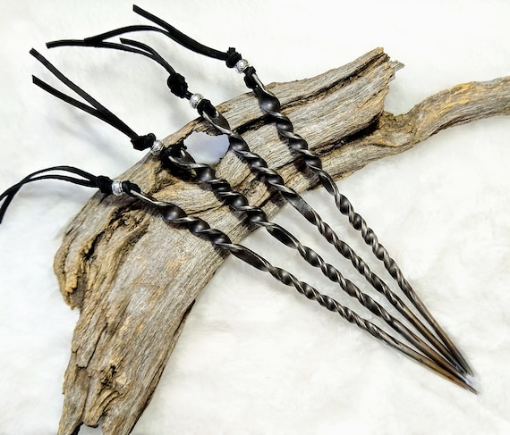 Primitive Hand Forged Head Pin Hair Sticks Double Opposing - Etsy
