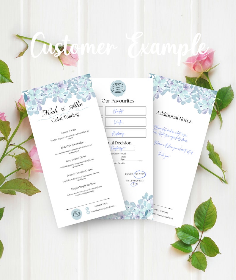 Wedding Cake Tasting Form Custom Editable Wedding Party Event Birthday ...