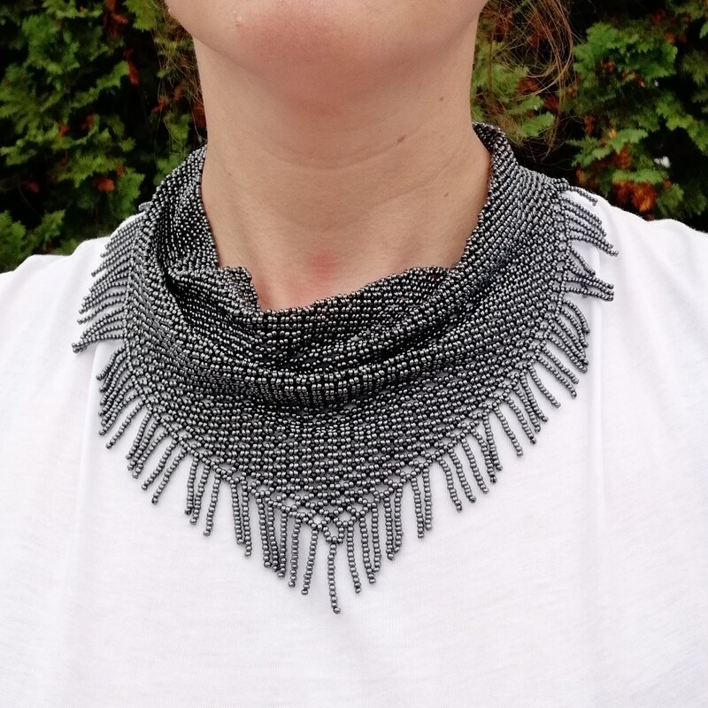 Scarf With Beads - Etsy