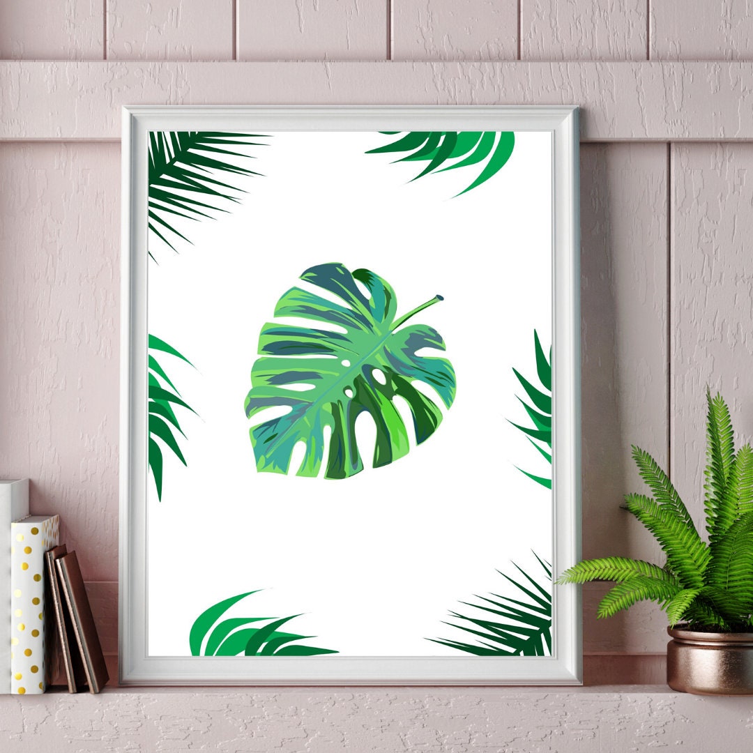 Monstera Leaf Digital Print - Green Monstera Plant Digital Print ...