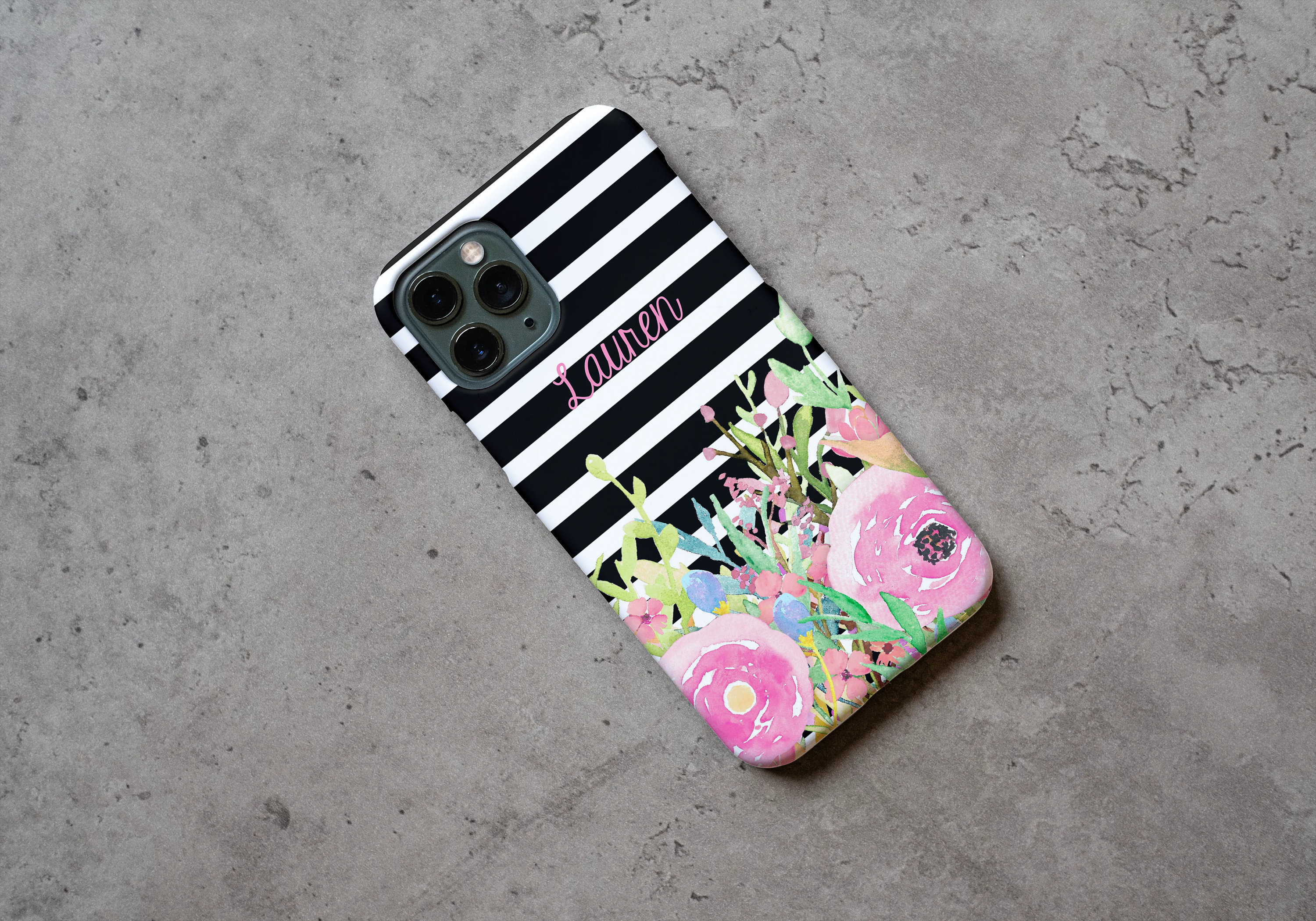 Personalized Phone Case Floral Custom Christmas Gift or - Etsy