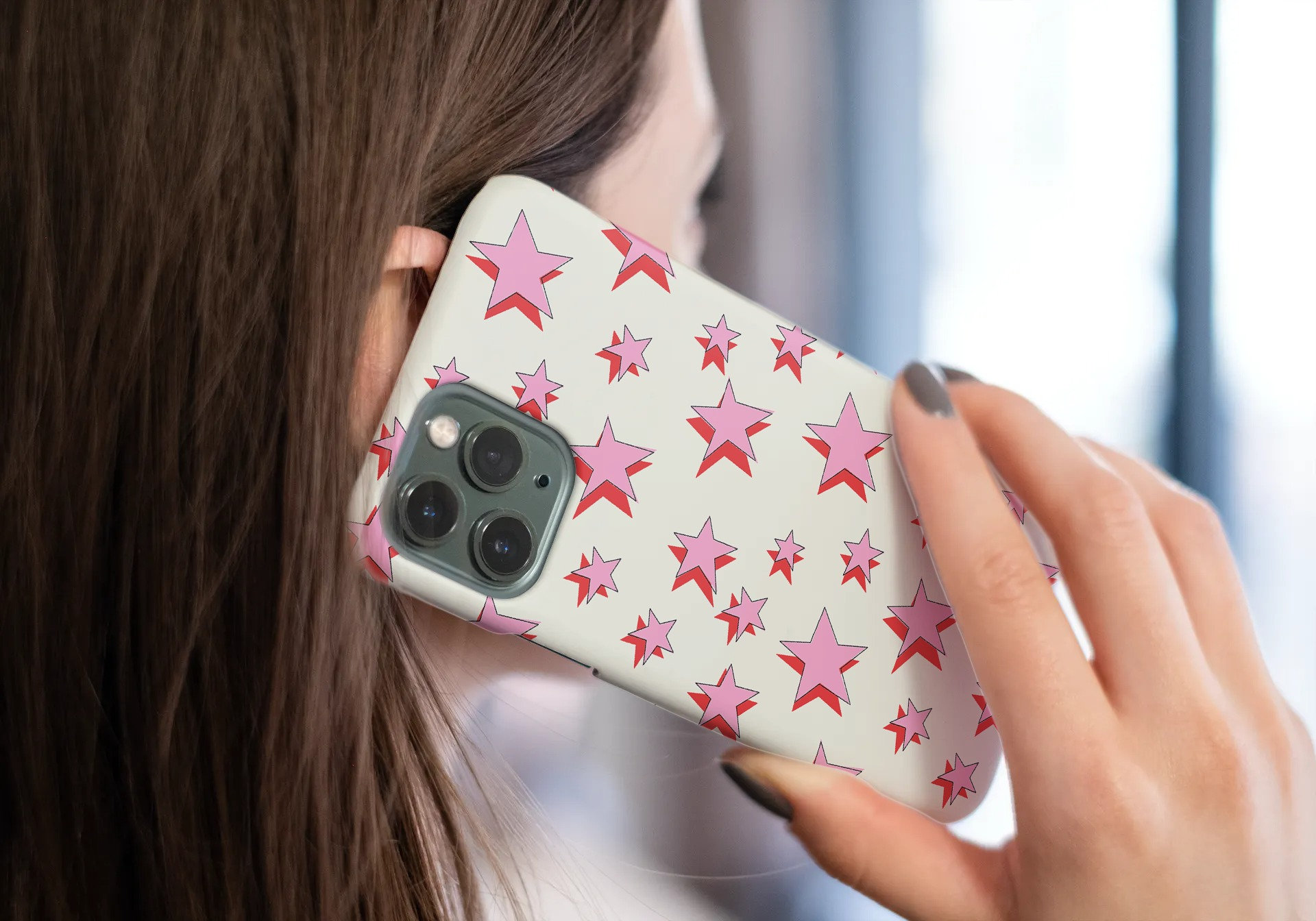 Star Phone Case for Iphone Red and Pink Star Print Iphone | Etsy