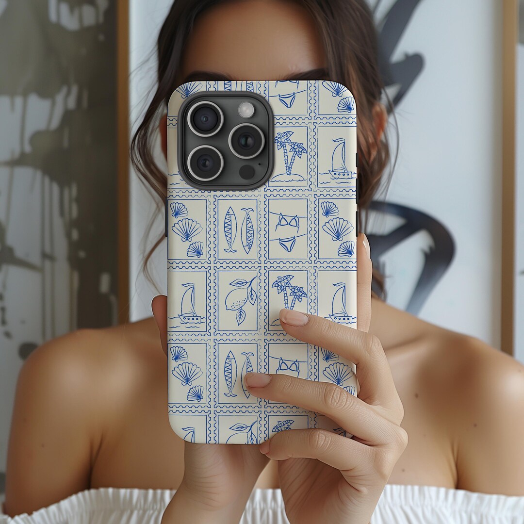 Beach Stamp Phone Case Seashell Phone Case Summer Phone Case Coastal ...
