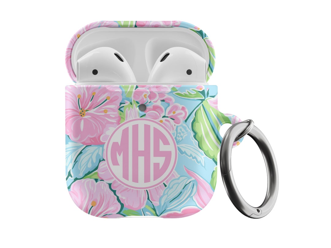 Monogram AirPod Case, Preppy Tropical Floral Print, Air Pod Pro Case ...