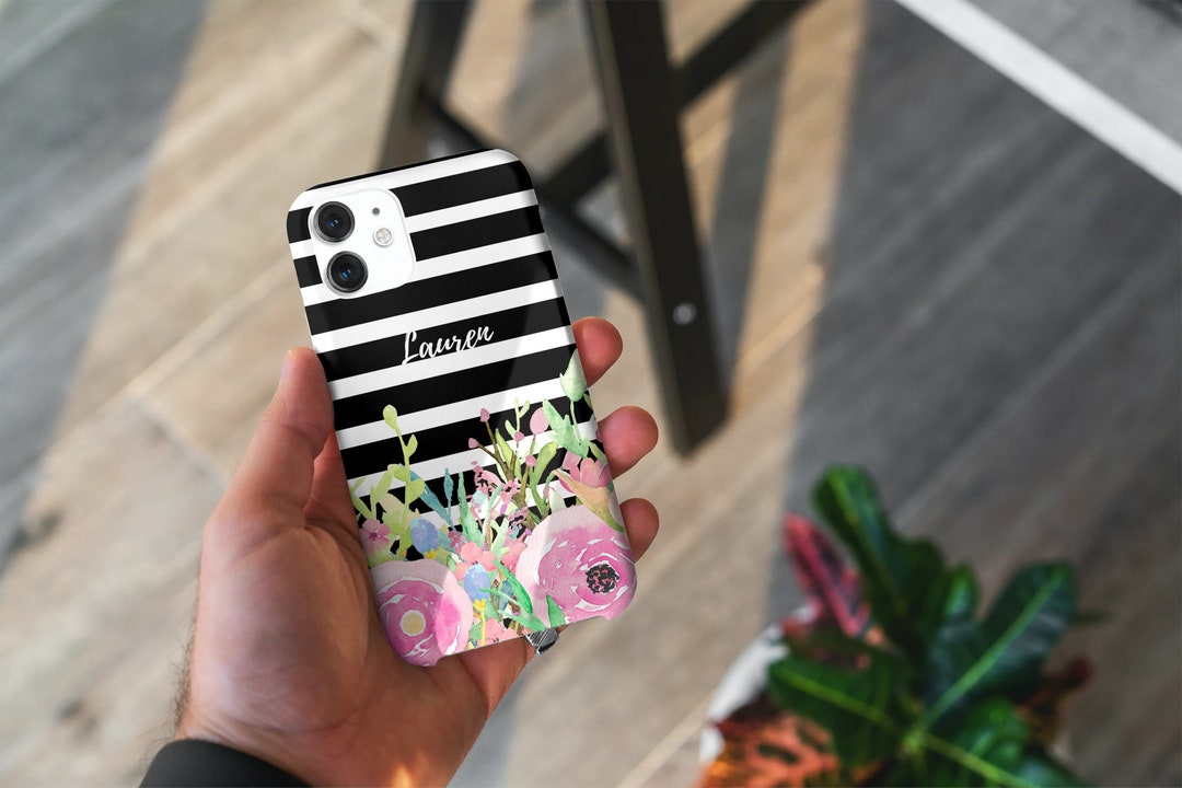 Personalized Phone Case Floral, Custom Christmas Gift or Birthday Gift ...