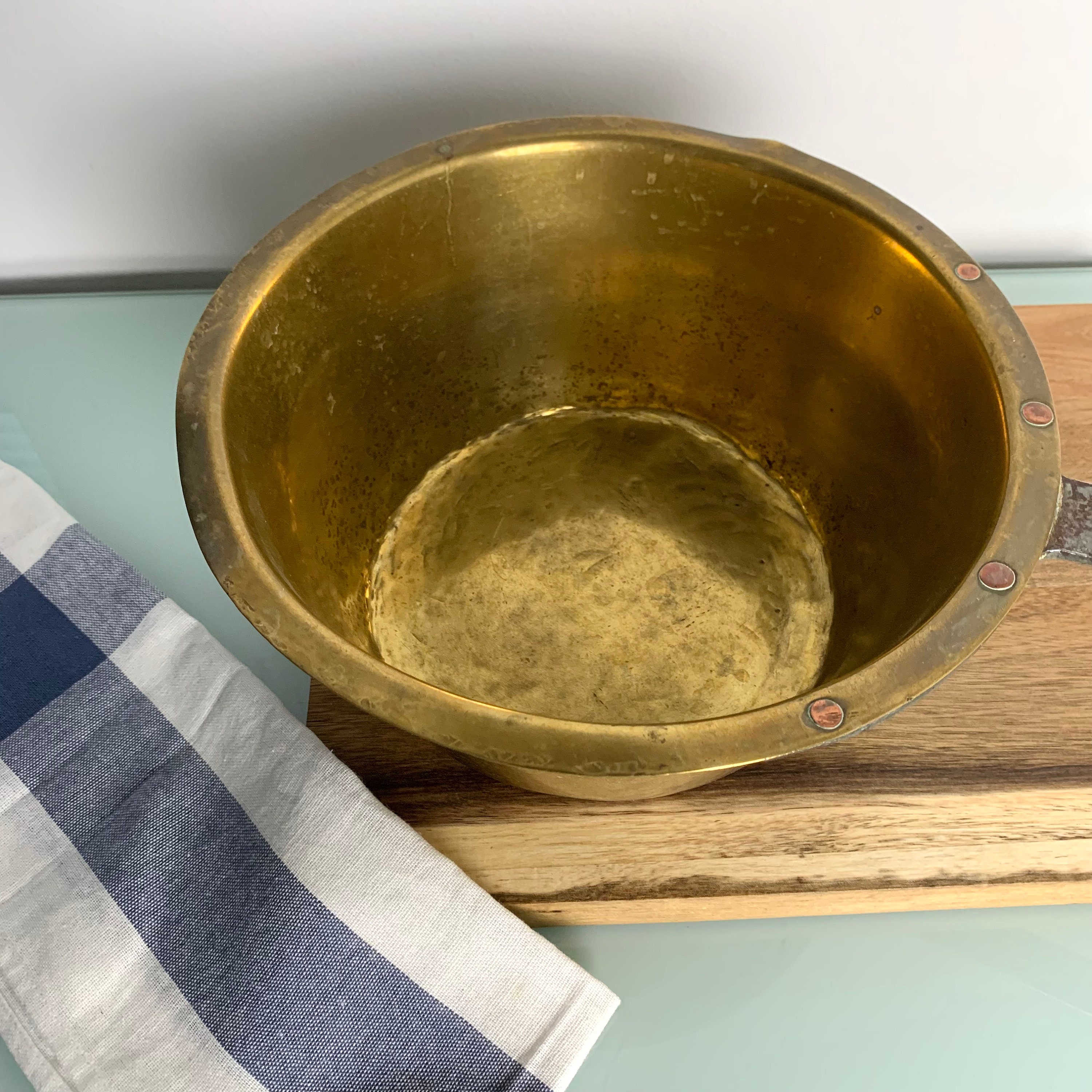 Vintage Brass Pot, Long Handle Brass Saucepan - Etsy