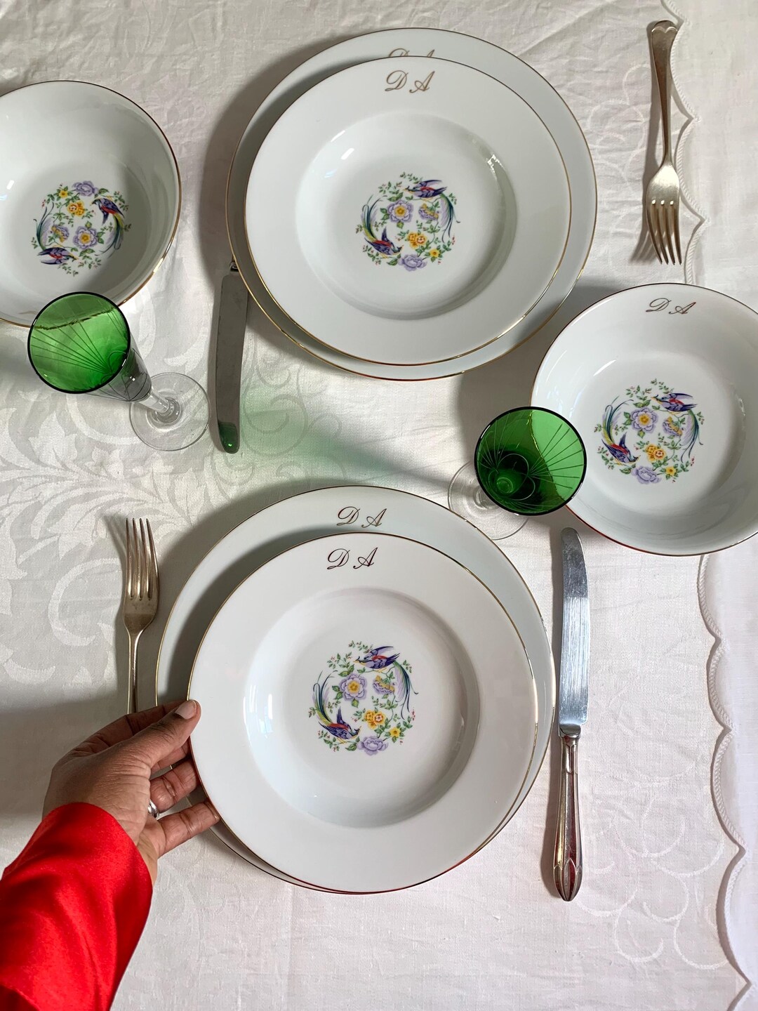 Limoges Bird of Paradise Set|french Porcelaine Dinner Set|limoges 4 ...