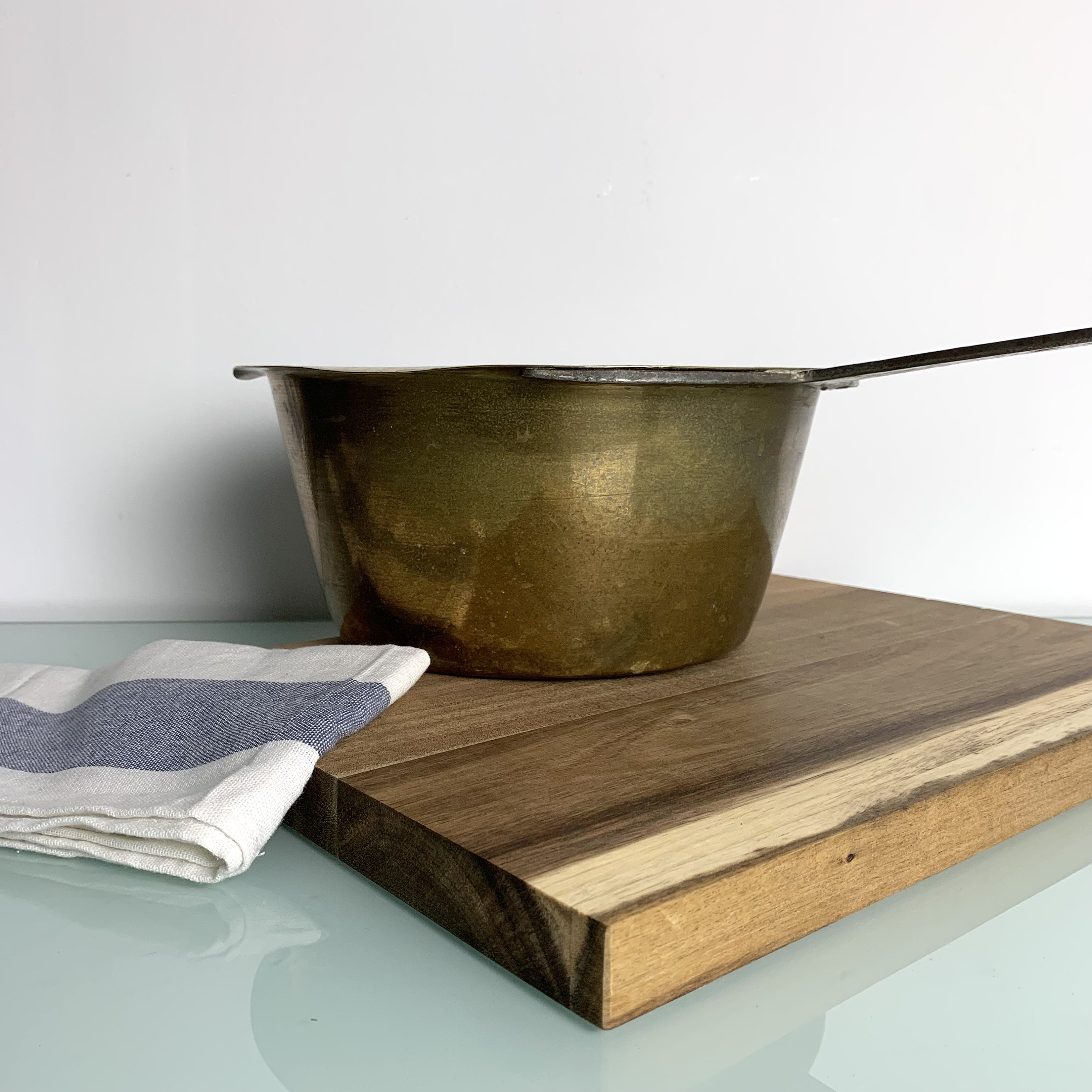 Vintage Brass Pot, Long Handle Brass Saucepan - Etsy