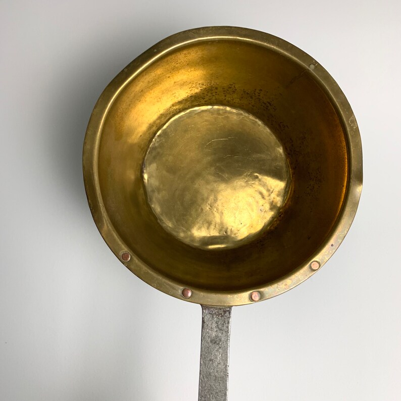 Vintage Brass Pot, Long Handle Brass Saucepan - Etsy