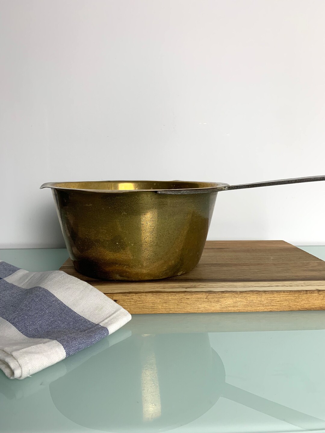Vintage Brass Pot, Long Handle Brass Saucepan - Etsy