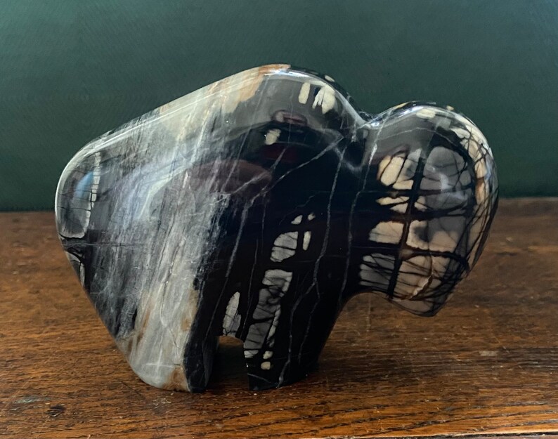 Picasso Marble, Hand Carved Bison/buffalo Figure - Etsy