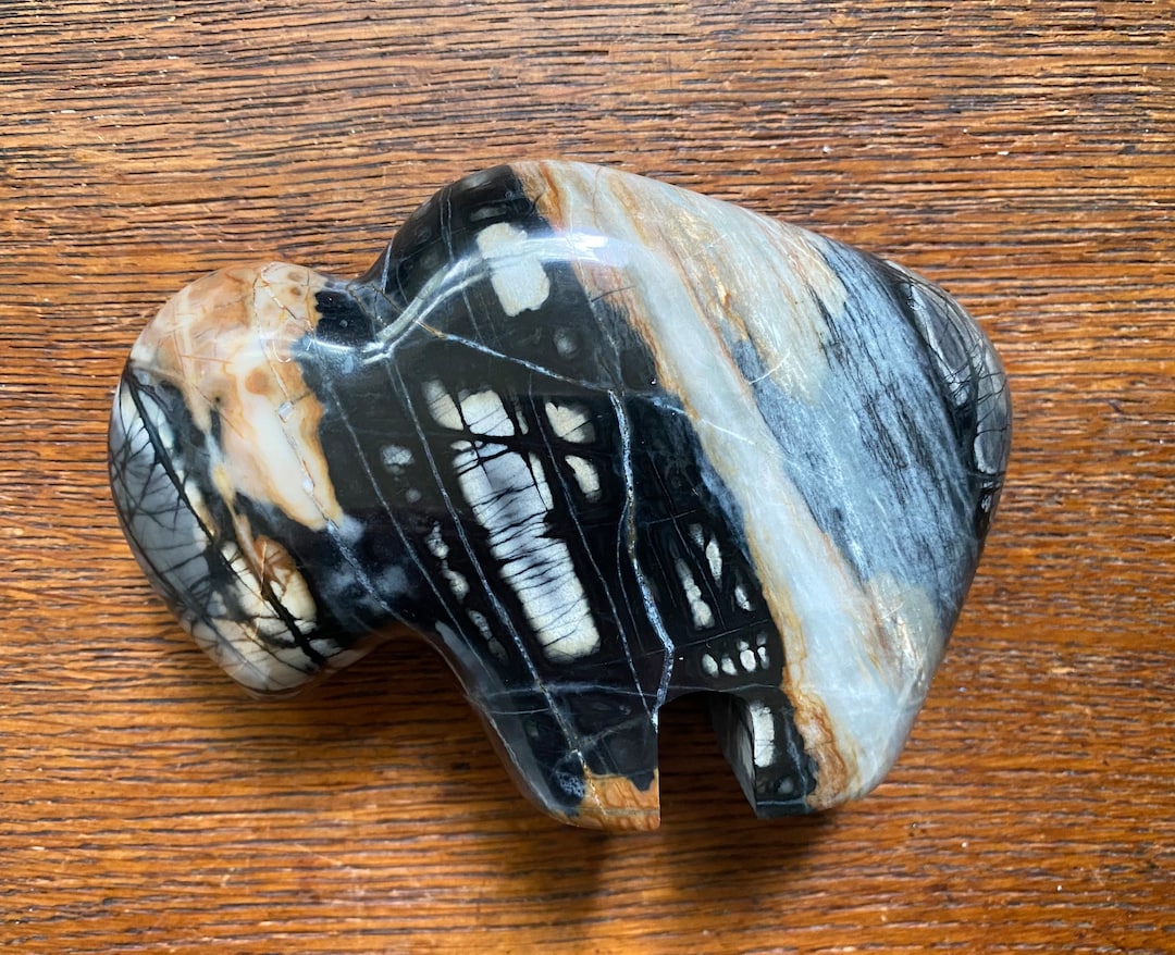 Picasso Marble, Hand Carved Bison/buffalo Figure - Etsy