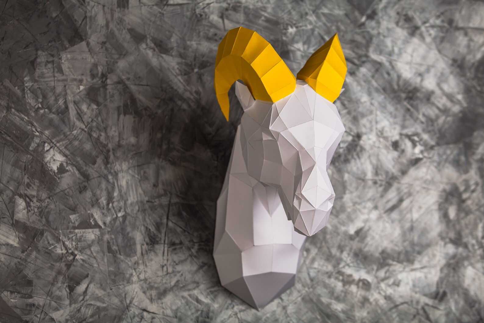 Papercraft Ram PDF Template DIY Paper Low Poly Ram Trophy 3D | Etsy