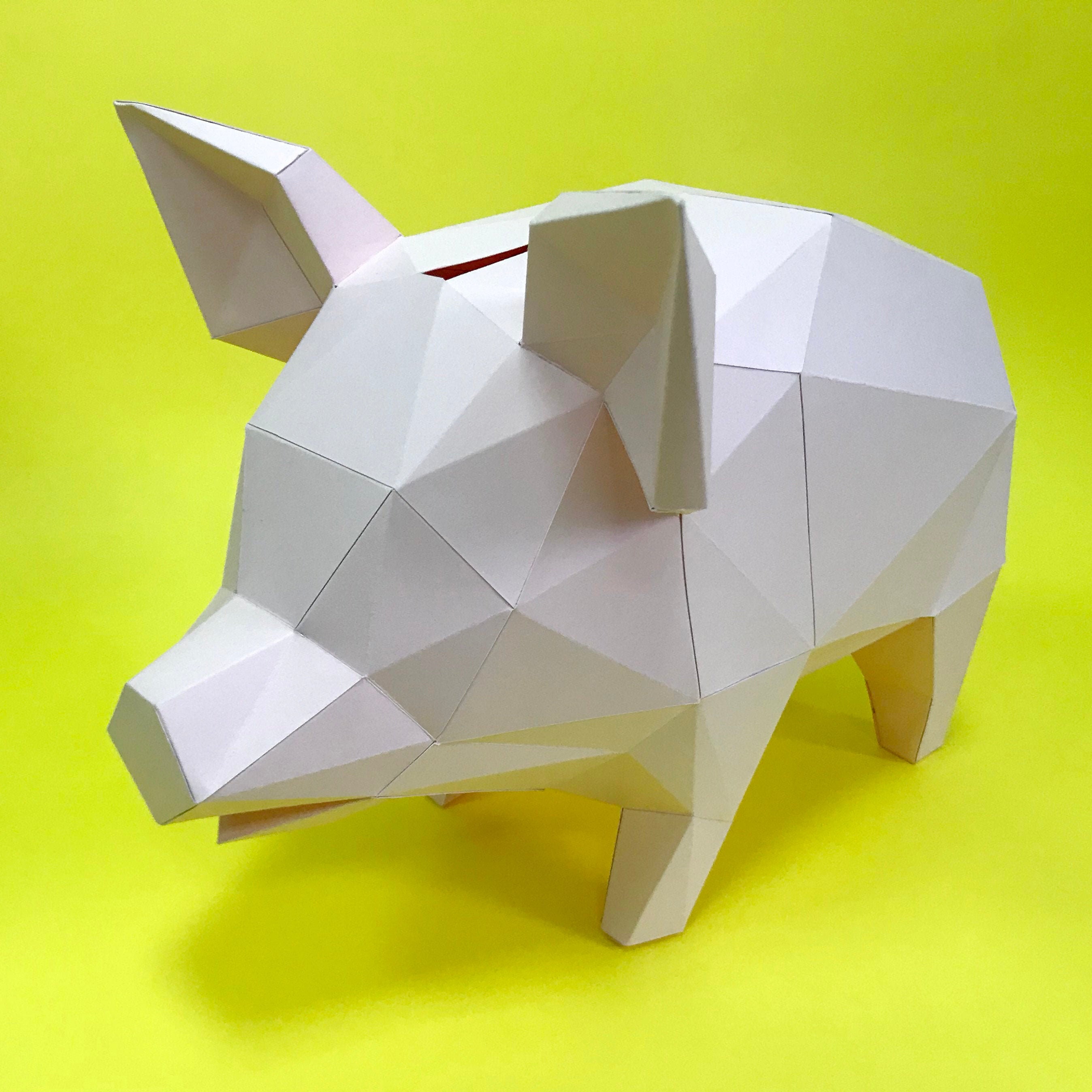 Papercraft Piggy Bank PDF Template DIY Paper Low Poly Pig 3D Etsy Papercraft Piggy Bank PDF Template DIY Paper Low Poly Pig 3D Etsy