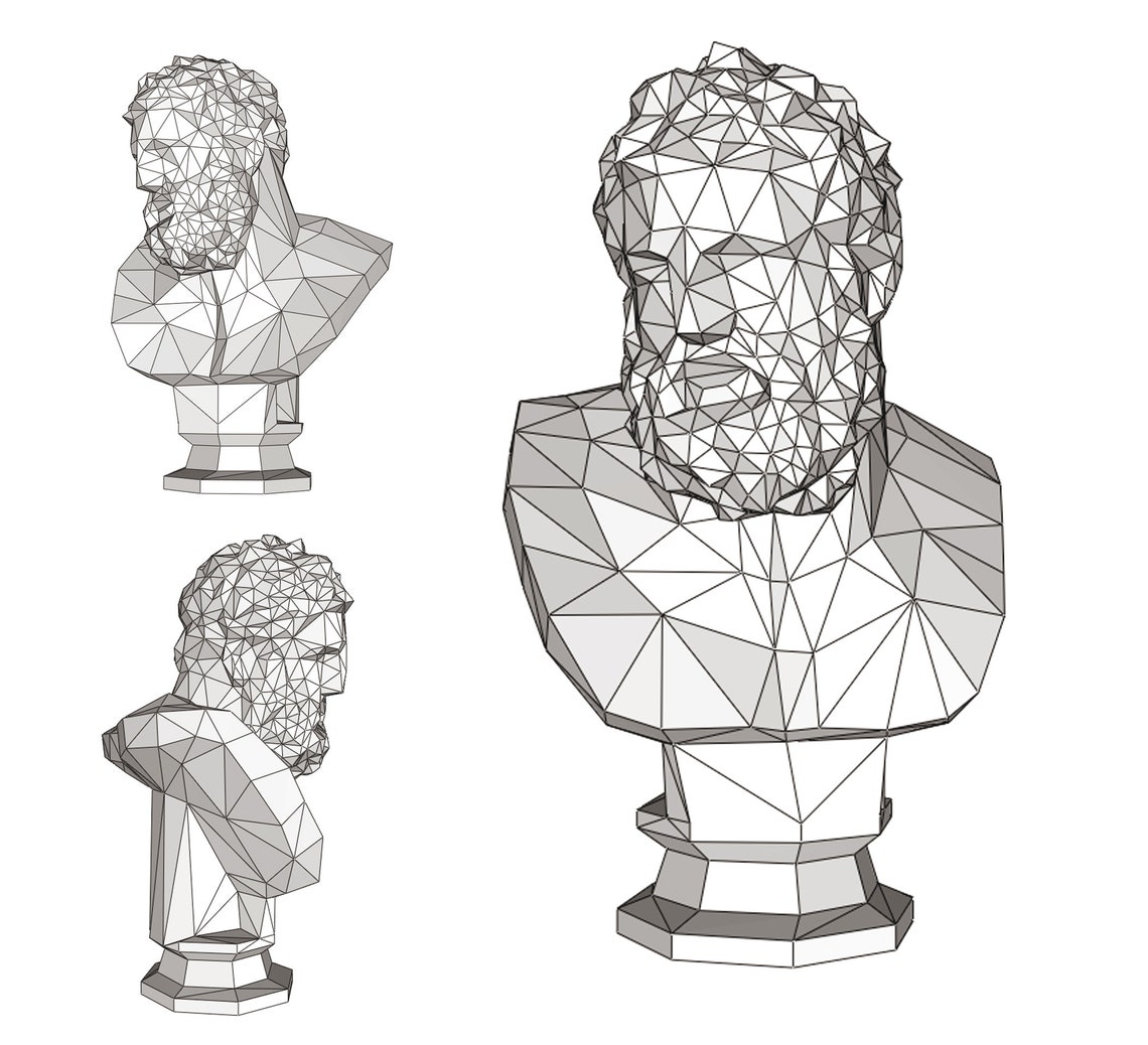 Papercraft Hercules bust PDF Template DIY paper Low Poly | Etsy