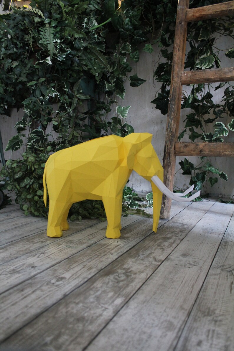 Papercraft Mammoth PDF Template DIY paper Low Poly Mammoth | Etsy