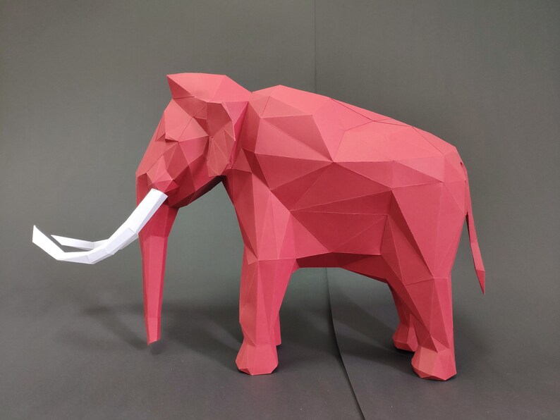 Papercraft Mammoth PDF Template DIY paper Low Poly Mammoth | Etsy