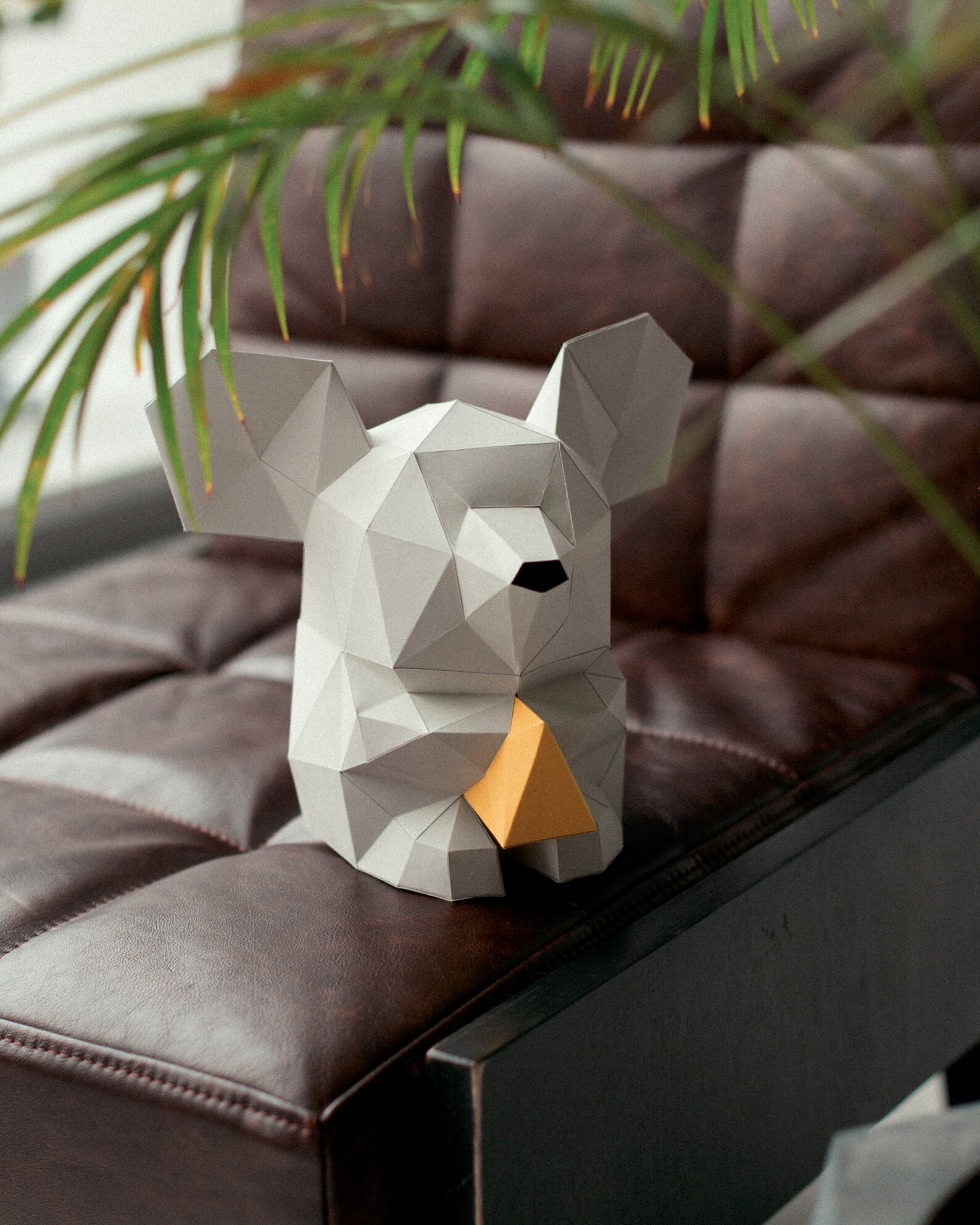 Papercraft Mouse with Cheese PDF Template DIY Paper Low Poly | Etsy