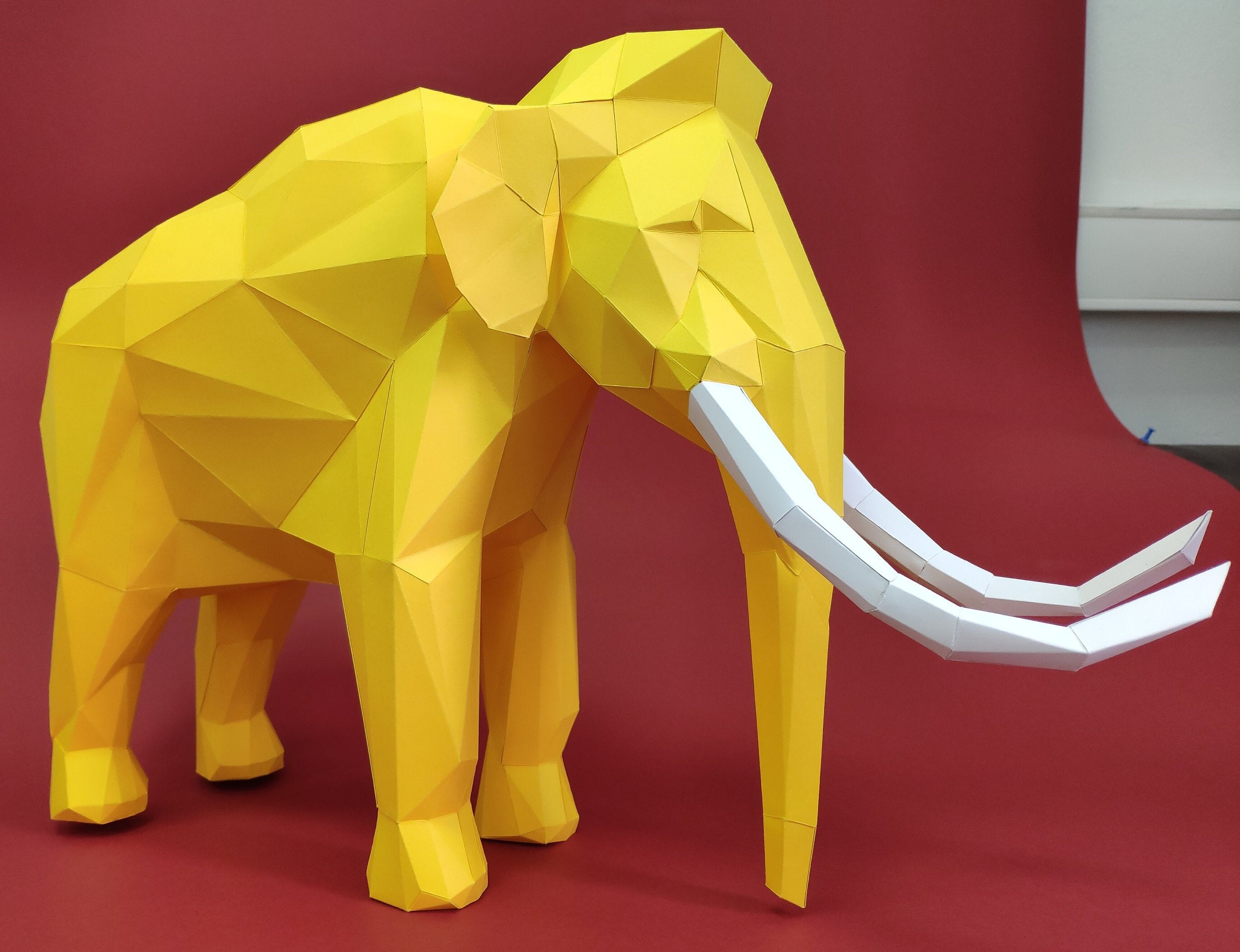 Papercraft Mammoth PDF Template DIY paper Low Poly Mammoth | Etsy