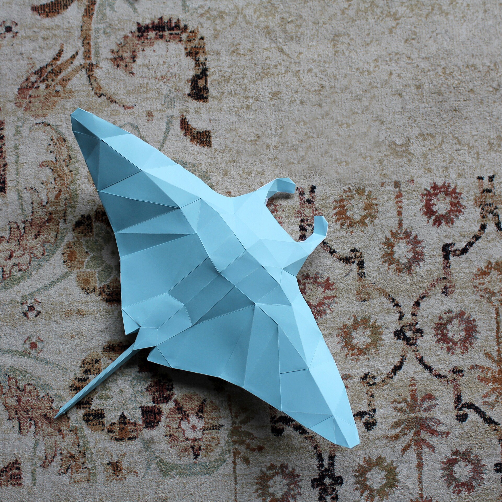 Papercraft Manta Ray Figure PDF Template DIY Paper Low Poly | Etsy