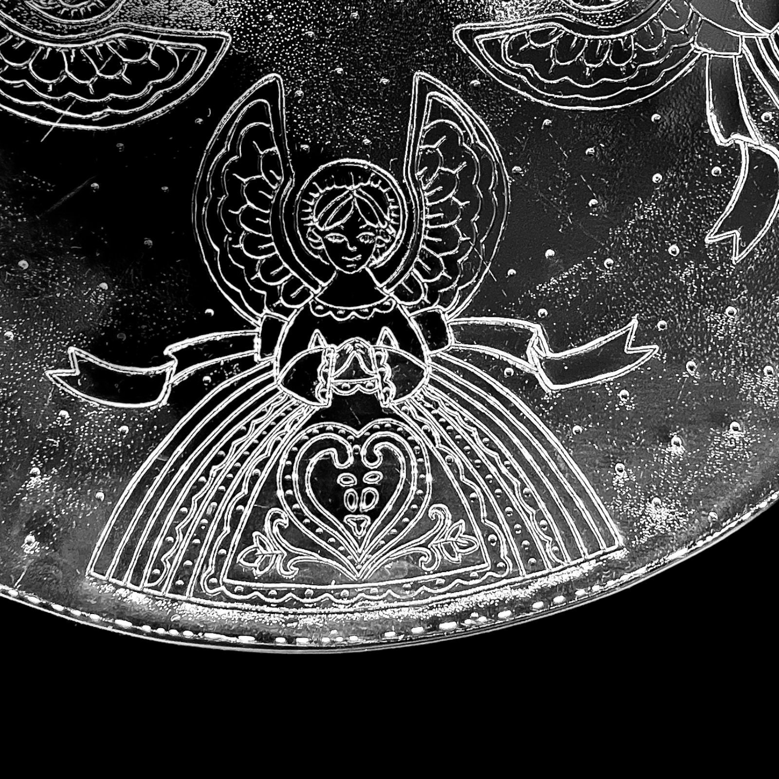 Neiman Marcus Pilgrim Glass Angel Hearts Clear Serving Platter - Etsy