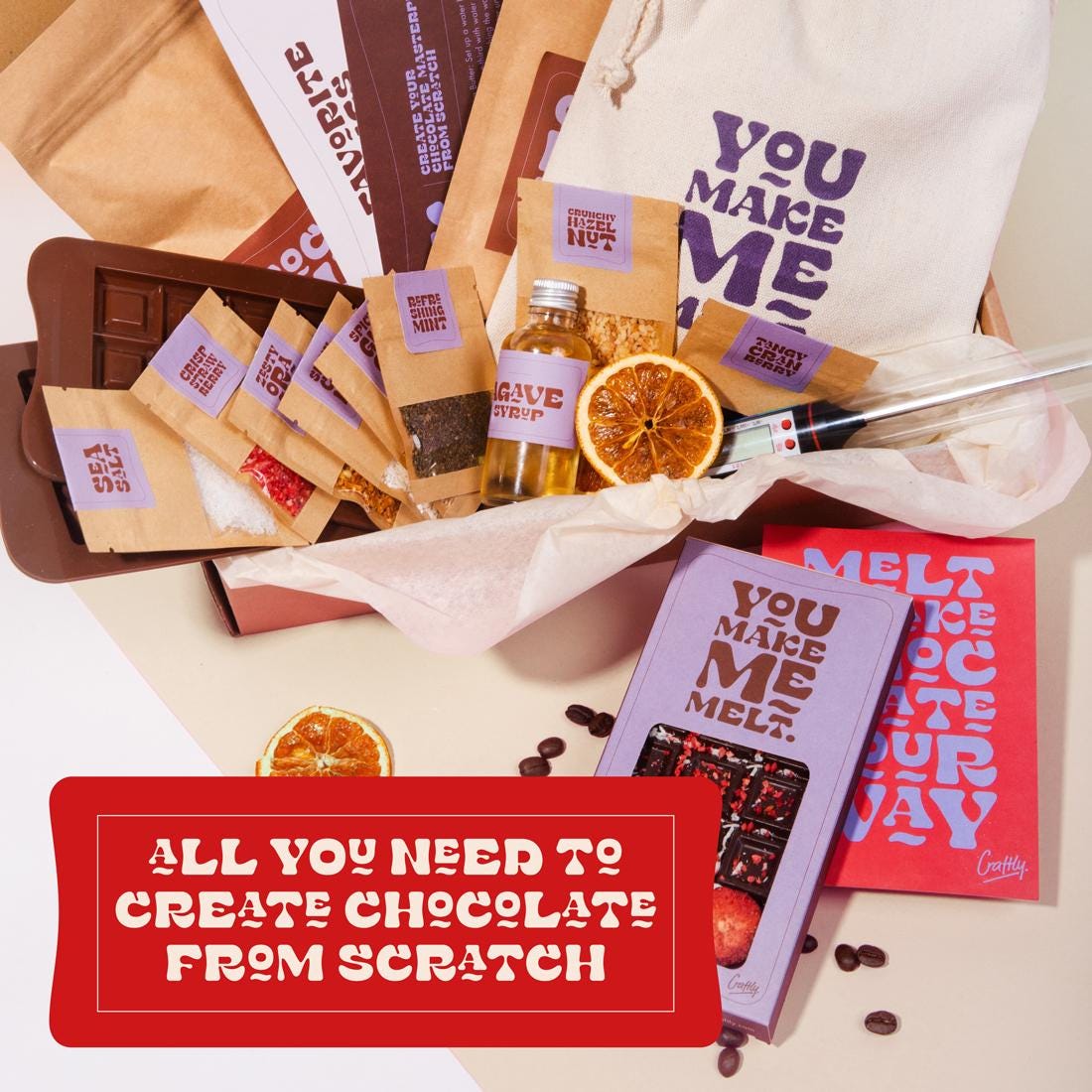 Chocolate Making Kit — DIY Gourmet Gift Set, All-natural Vegan Gluten ...