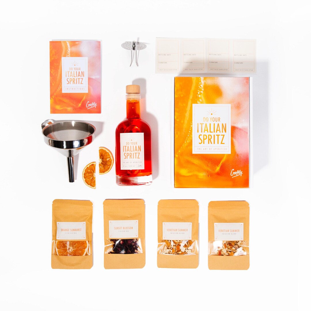 Italian Spritz Kit — DIY Aperitif Cocktail Gift Set, Prosecco Bartender ...
