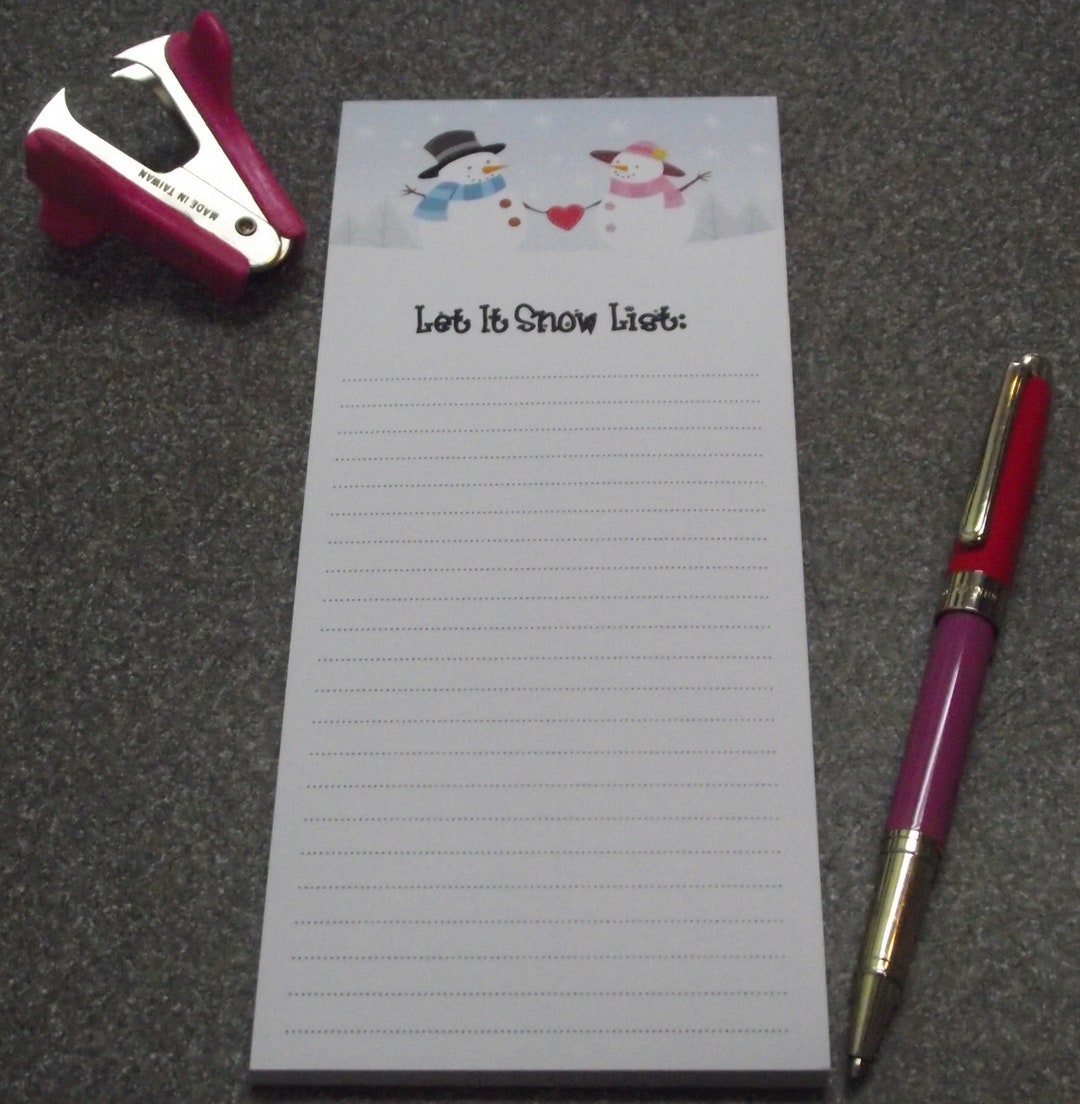 Snowman & Snowwoman Note Pad / Lined Notepad / to Do List / Holidays ...