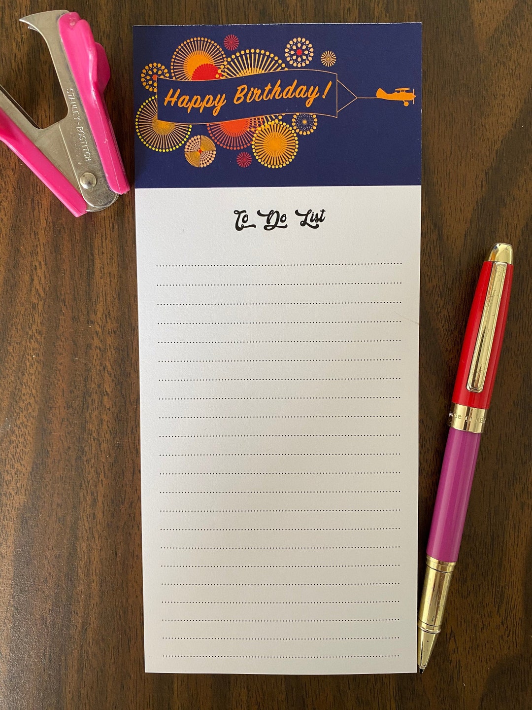 Happy Birthday Note Pad / Lined Notepad / to Do List / Airplane ...