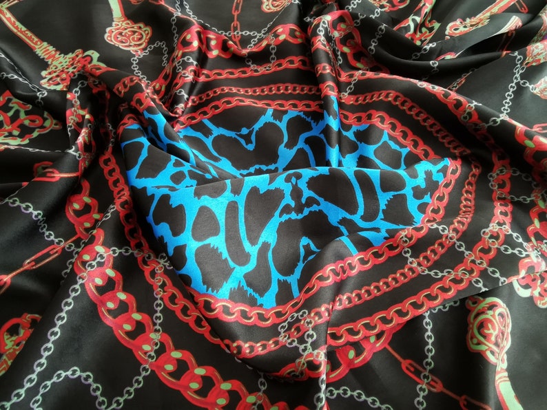 Vintage 80's Keys & Chains Print Scarf Novelty / Animal - Etsy