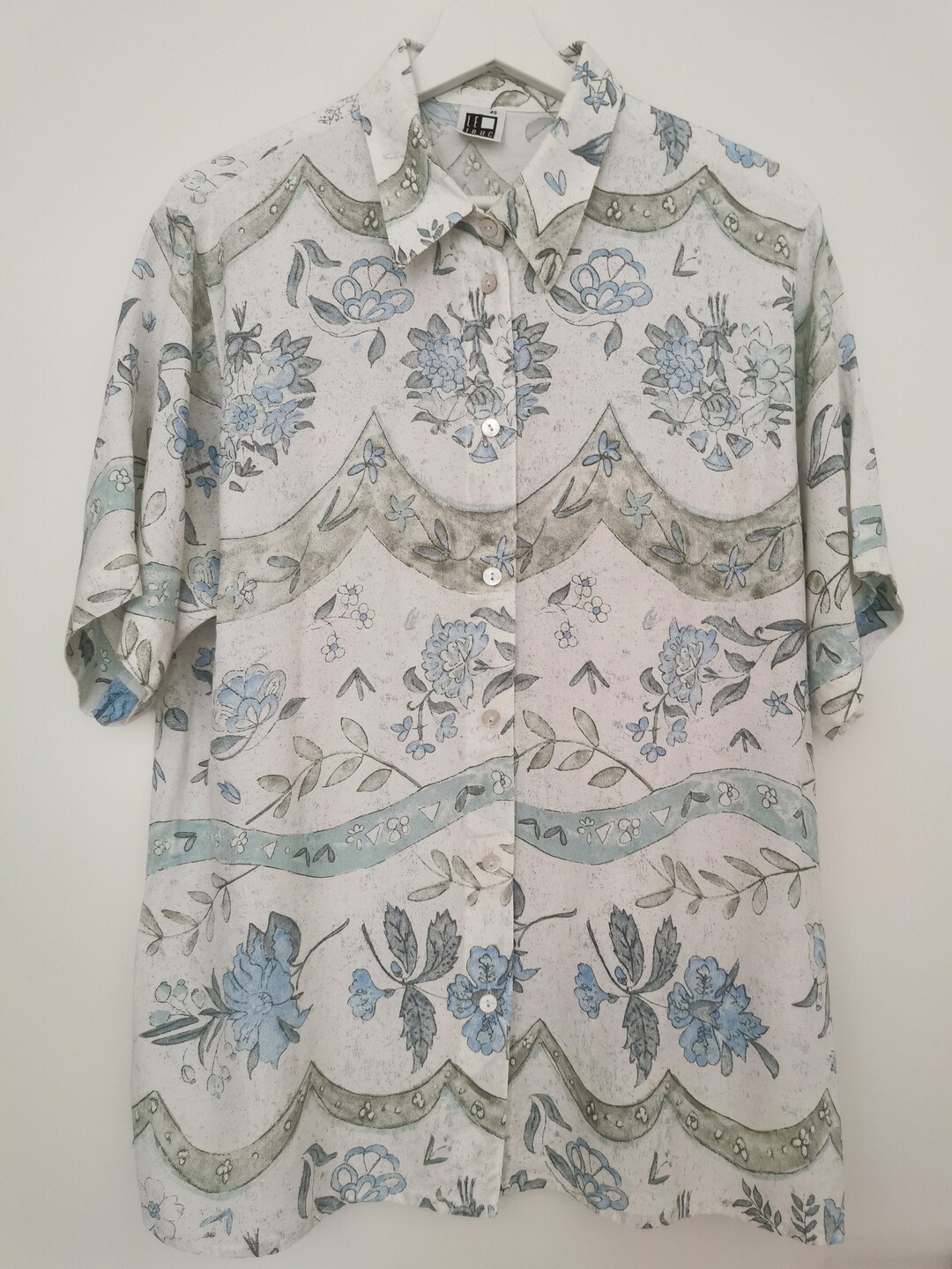 Vintage 90's Floral Print Top Pastel Colors Blouse - Etsy