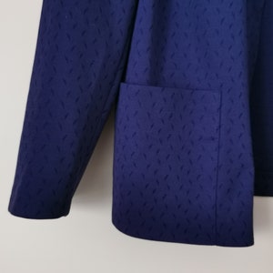 Vintage 90's Royal Blue Open Jacket, Spring Blazer, Leaf Pattern Blazer ...