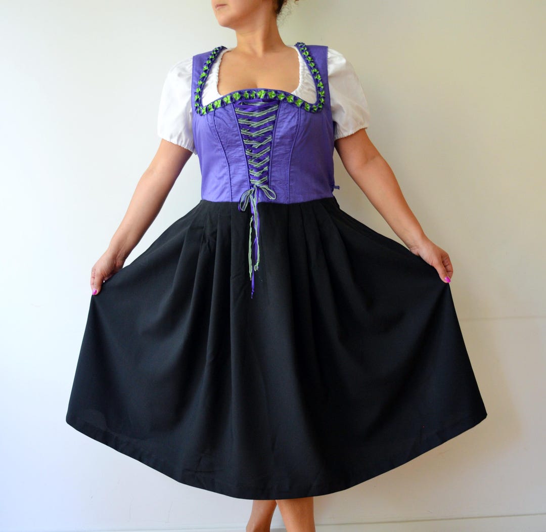 Vintage Purple Dirndl Dress: German Oktoberfest Style, Size 18 US - Etsy