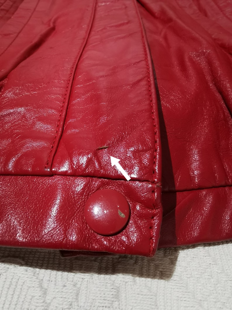 Vintage 90s Red Leather Jacket, Genuine Leather Jacket, Women's Leather ...