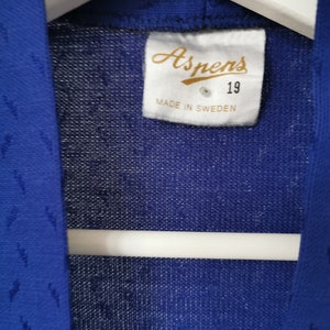 Vintage 90's Royal Blue Open Jacket, Spring Blazer, Leaf Pattern Blazer ...