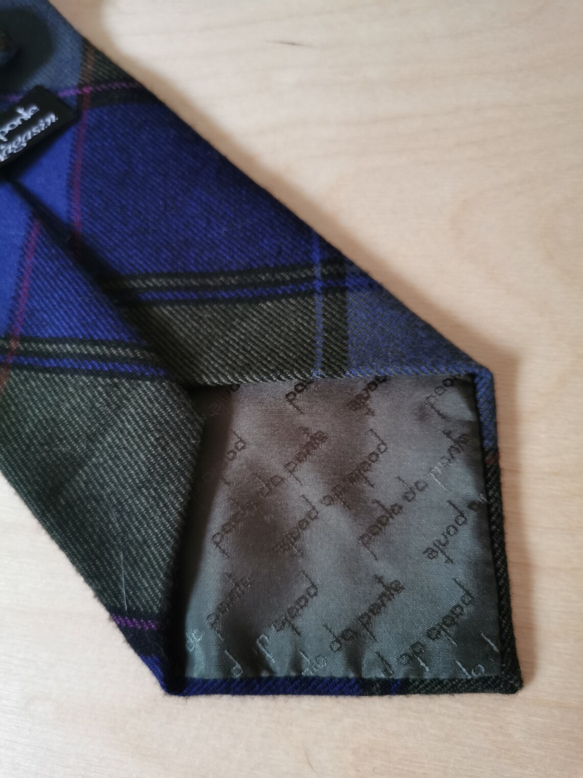 Vintage Lambswool Tartan Necktie, Navy Blue Plaid, Made in Italy - Etsy