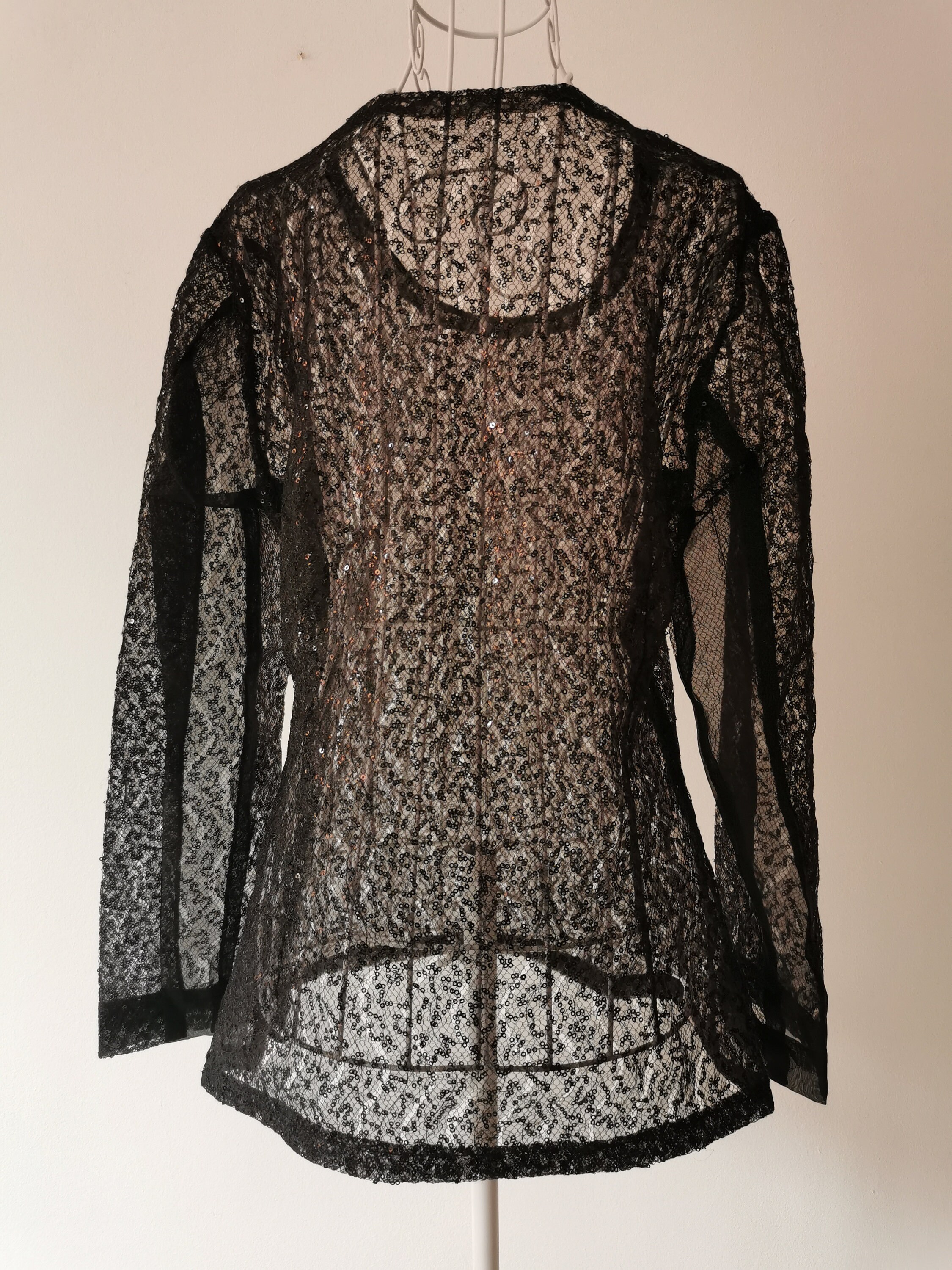 Vintage 70's Handmade Sequin Transparent Top Black Formal - Etsy