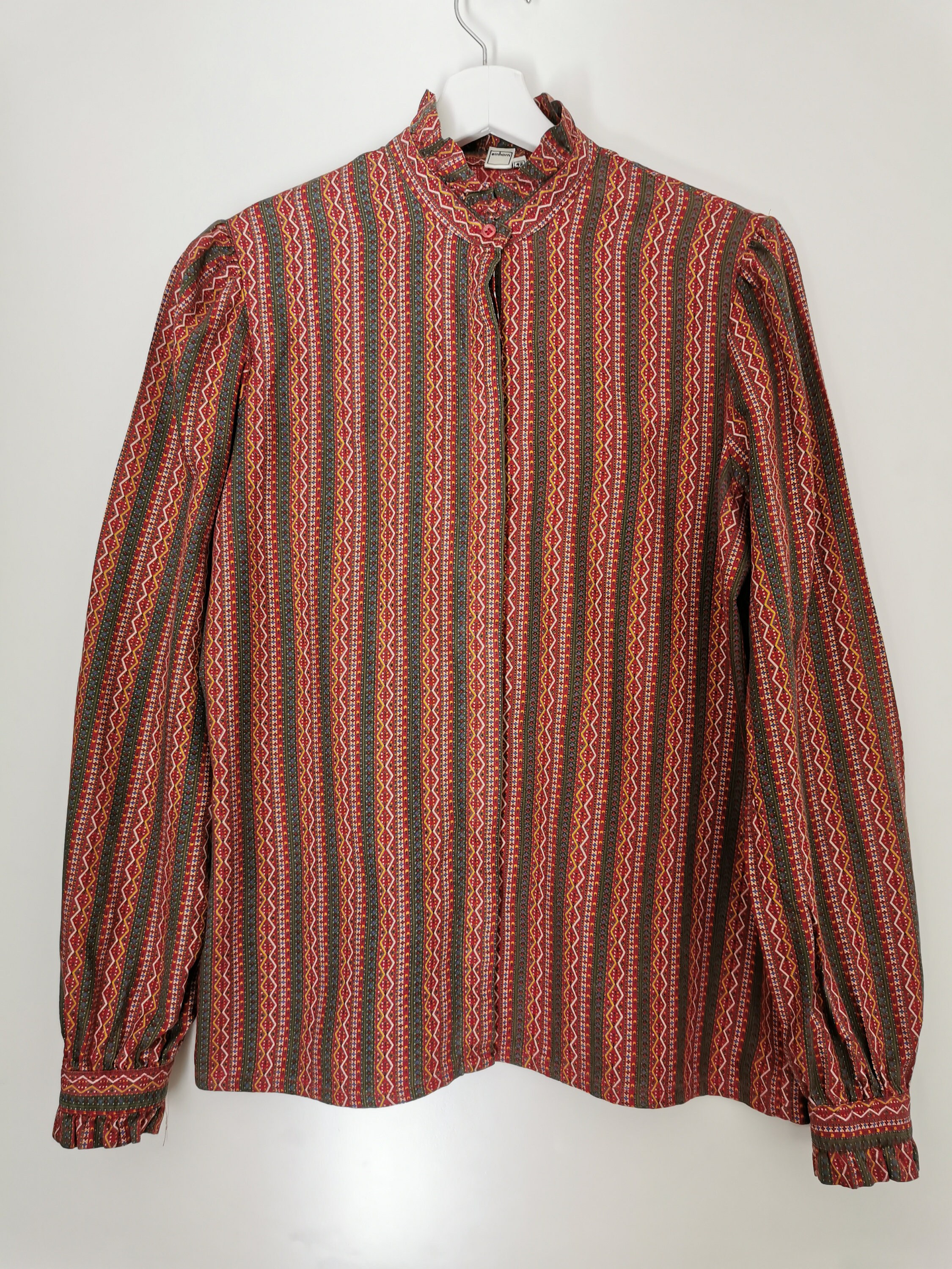 Vintage 80er Jahre Rüschen Kragen Bluse mit Puff Ärmel Hippie - Etsy.de