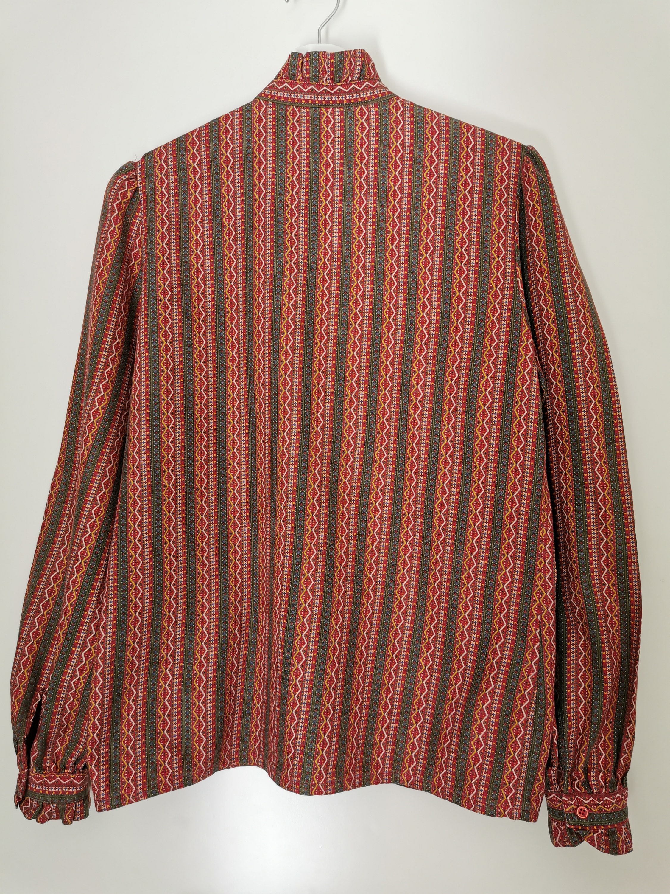 Vintage 80er Jahre Rüschen Kragen Bluse mit Puff Ärmel Hippie - Etsy.de