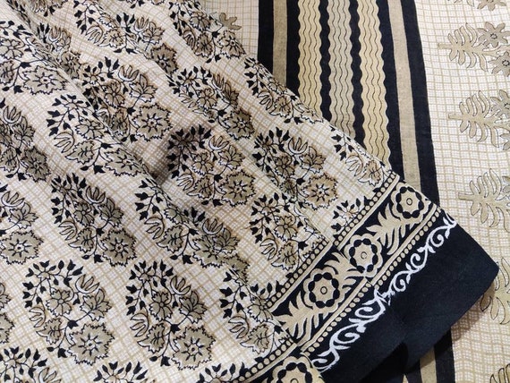 Dyeing & Batik Vintage Cotton Saree Women Wear Cotton Silk Sari Fabric ...