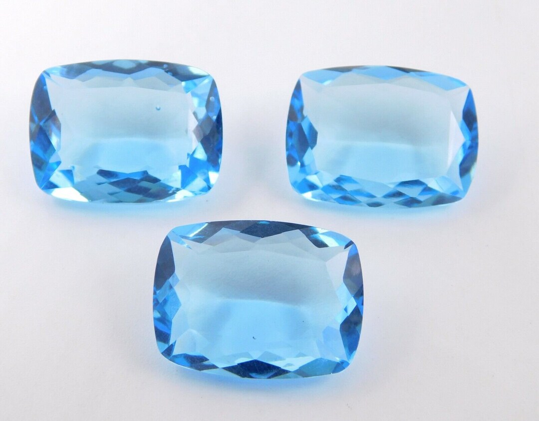 15x20 MM Blue Topaz Octagon Cut Loose Gemstone, Lab Created Blue Topaz ...