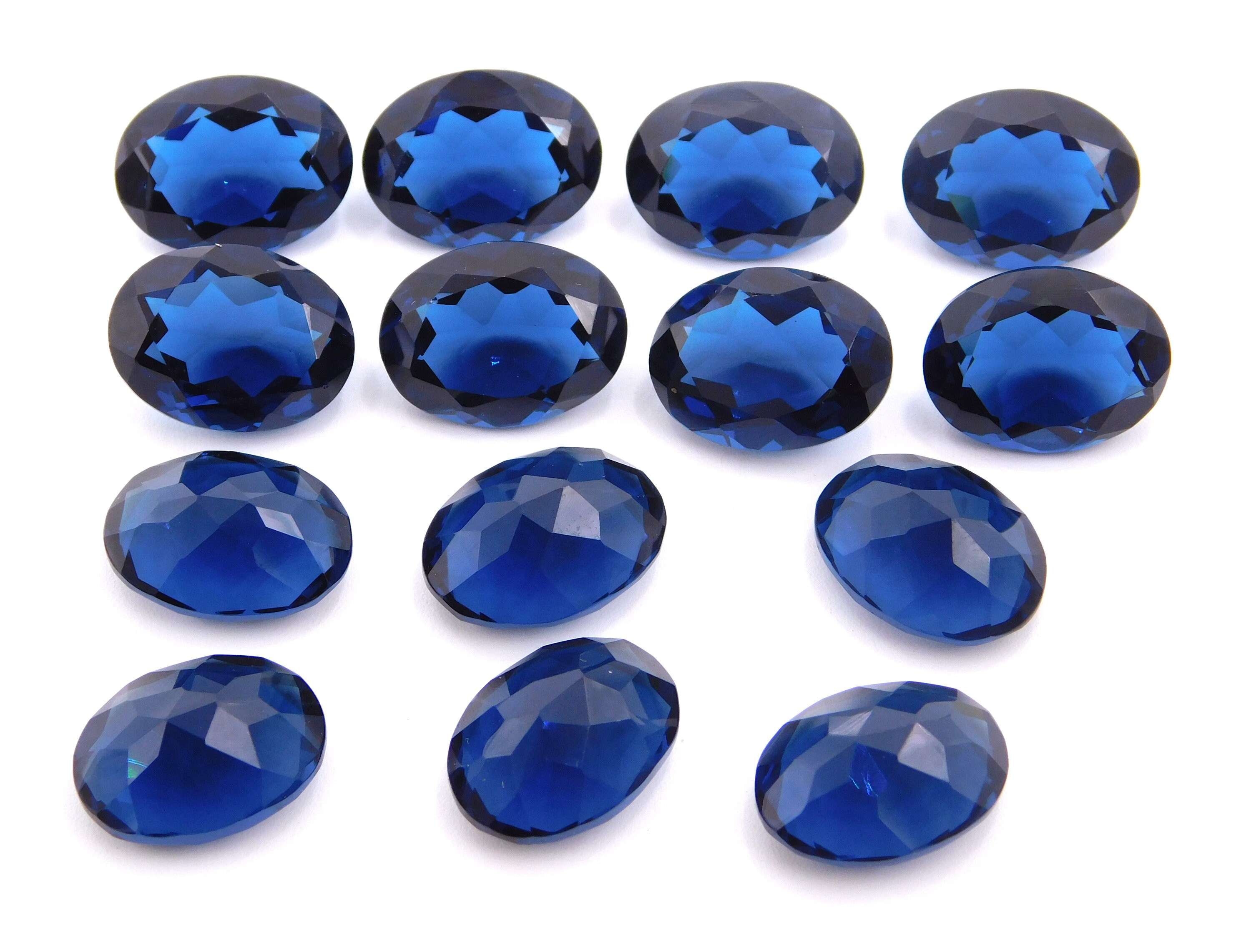 13x18 MM Benitoite Oval Cut Jewelry Loose Gemstone, Lab Created Faceted ...