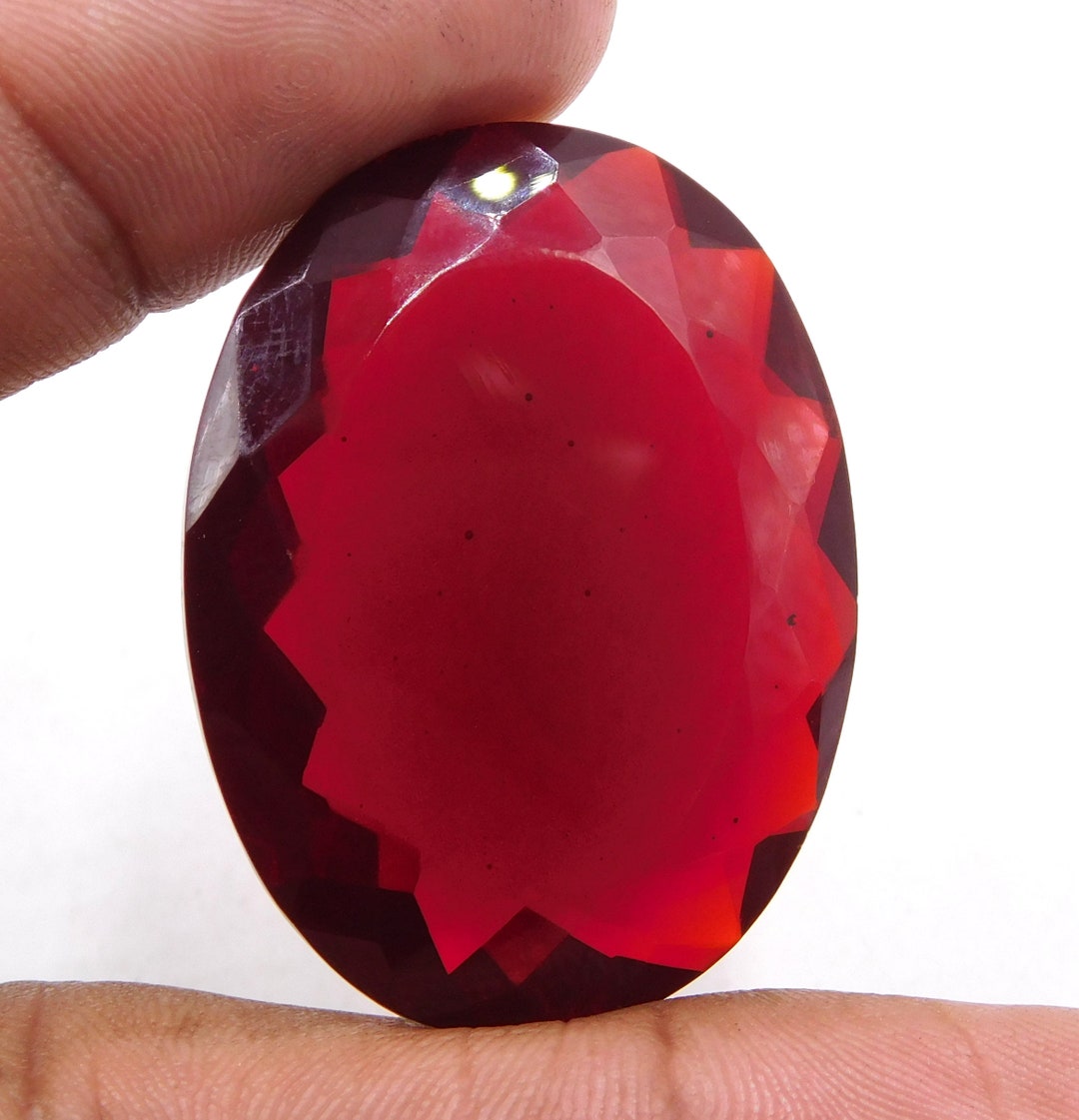 30x40 MM Red Garnet Oval Cut Loose Gemstone, Faceted Oval Garnet Stone ...