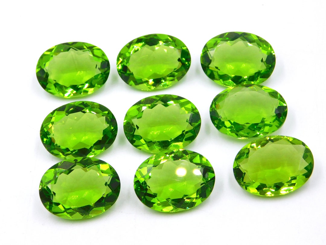 15X20 MM Lab Created Peridot Oval Cut Loose Gemstone,faceted Peridot ...