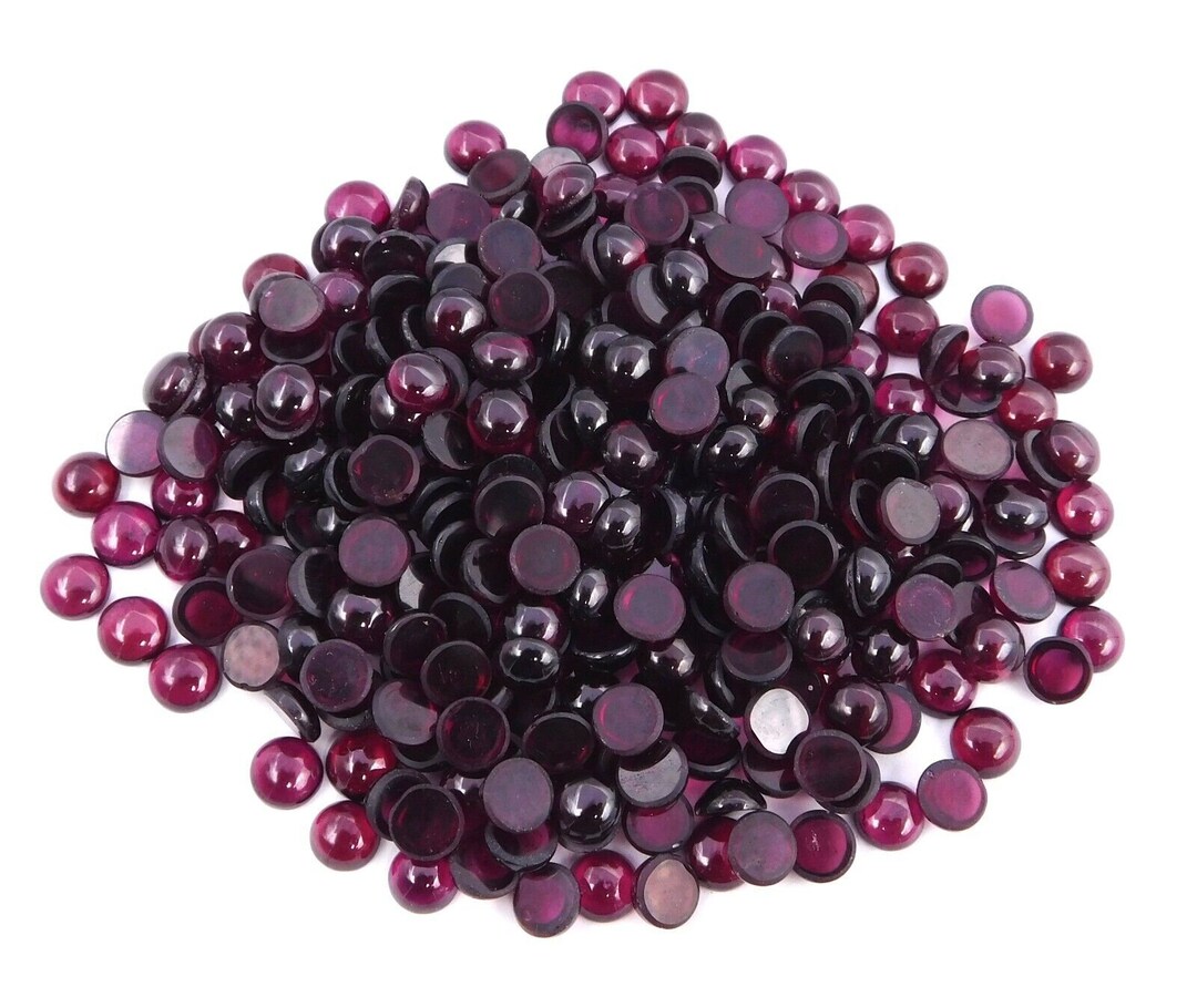 8 MM Natural Garnet Round Cab Lot Loose Gemstone, Handmade Garnet Cab ...