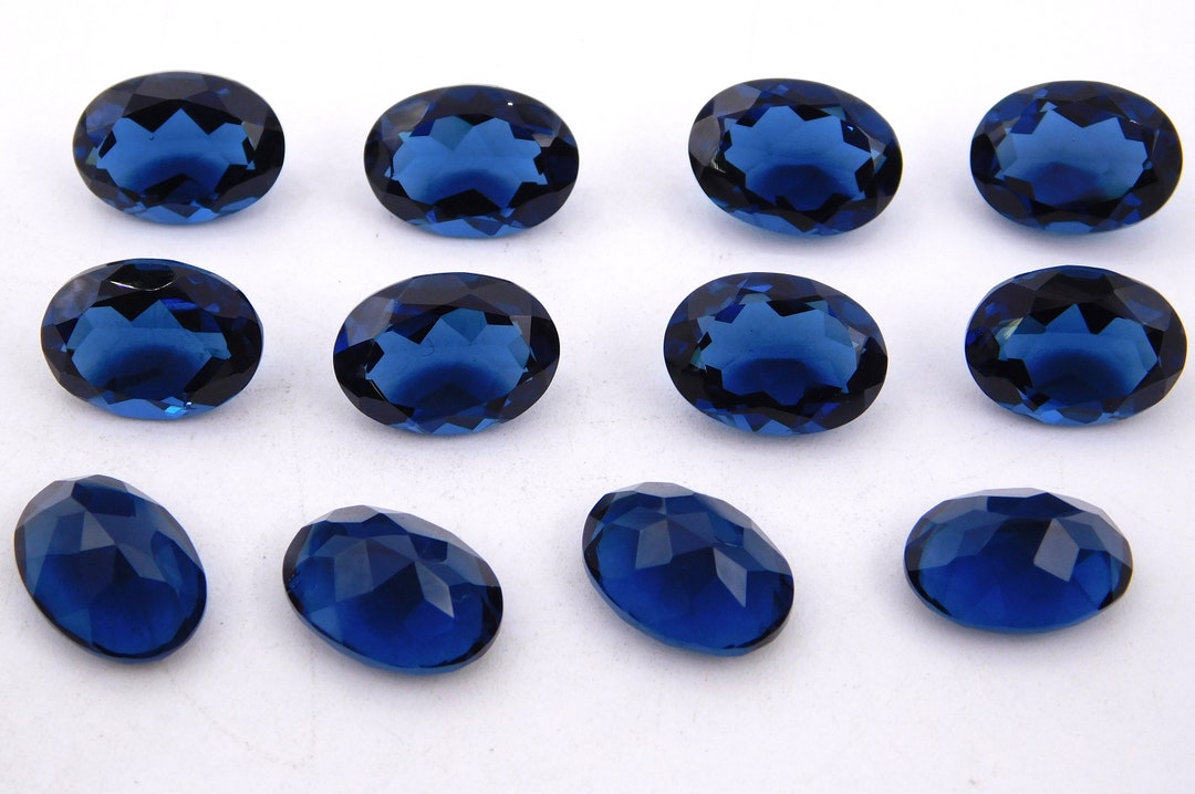 10X14 MM Oval Lab Erstellt Blauer Saphir Facettierte Lose Edelstein ...