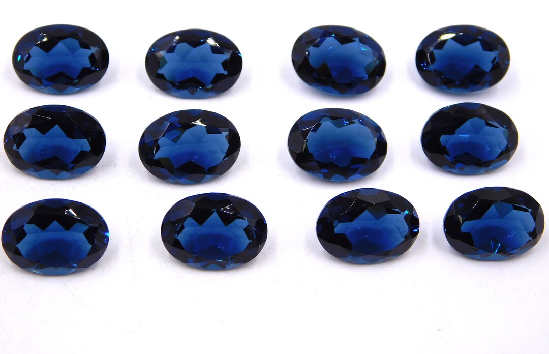 10X14 MM Benitoite Oval Cut Loose Gemstone,lab Created Faceted ...