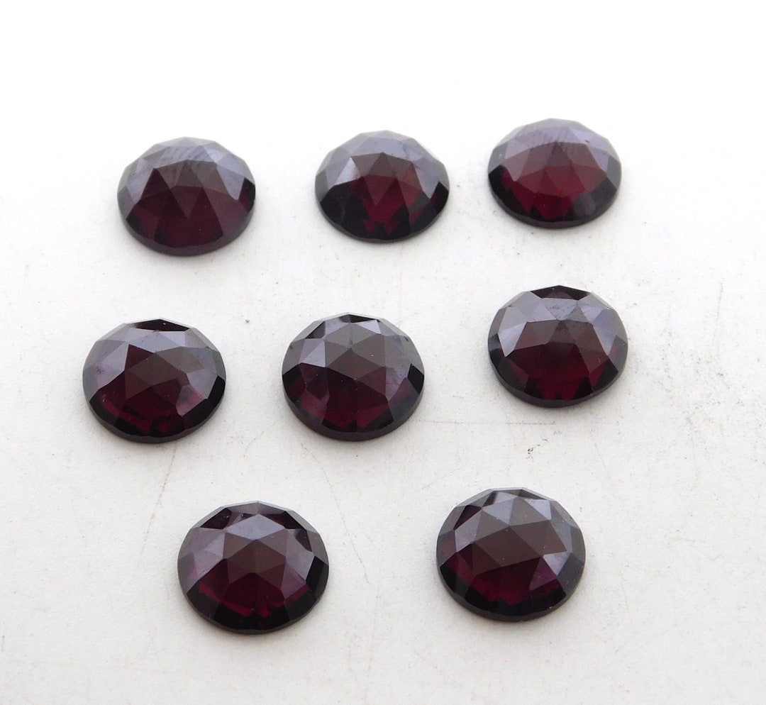 10 MM Natural Garnet Round Rose Cut Loose Gemstone, Faceted Garnet Cut ...